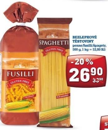 Testoviny bezlepkove v akci Lidl od 14.9.2015
