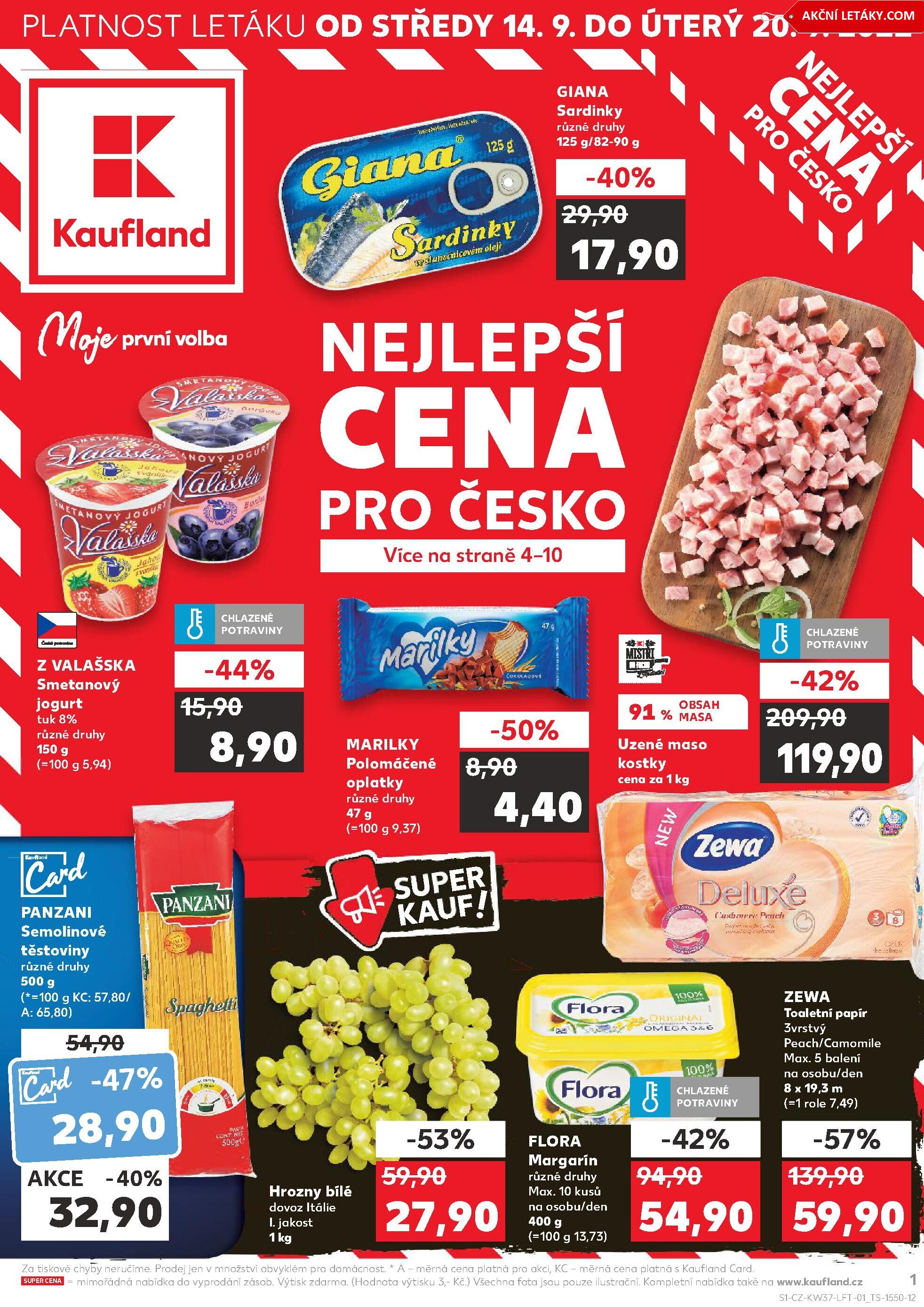 Kaufland leták od 14.9.2022 Nejlepší cena pro Česko 1/48